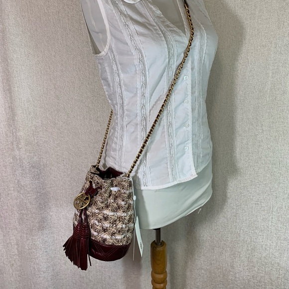 Tory Burch | Bags | Tory Burch Multi Colored Tweed Fleming Mini Bucket ...
